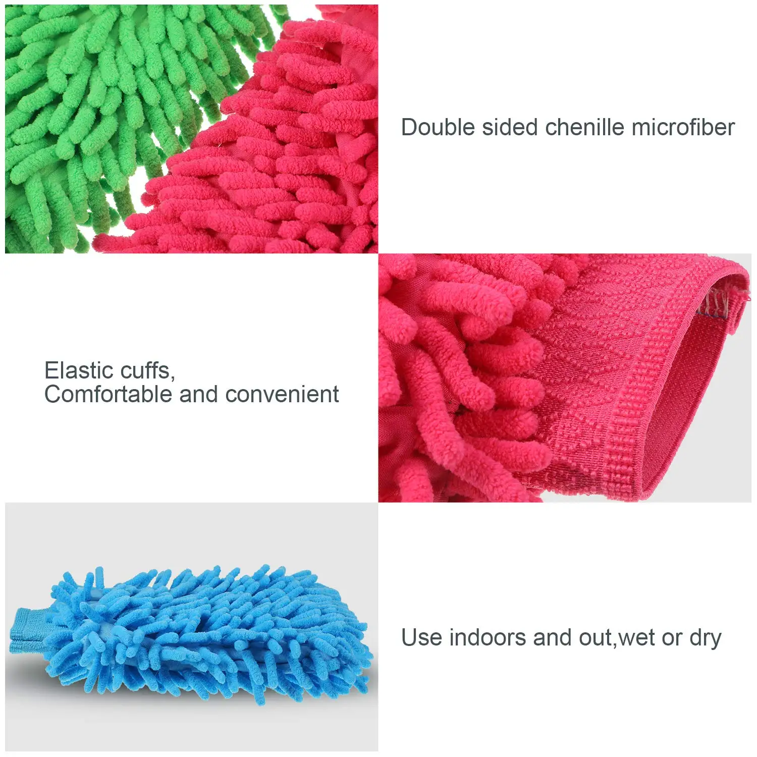 Factory Price Microfiber Auto Hand Soft Chenille Towel Double Side ...