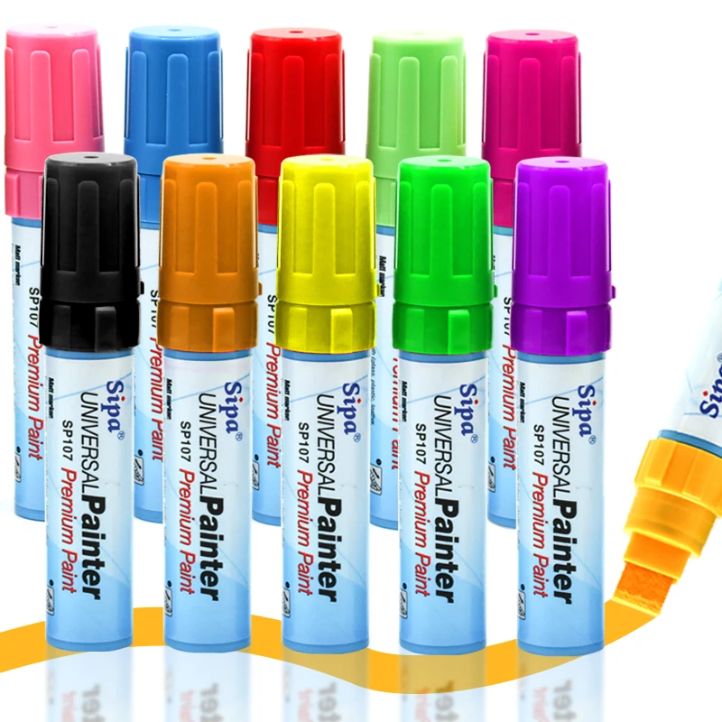 Sipa 12mm Extra Thick Barrel and Nib Jumbo Paint Marker Pens Wood Flat ...