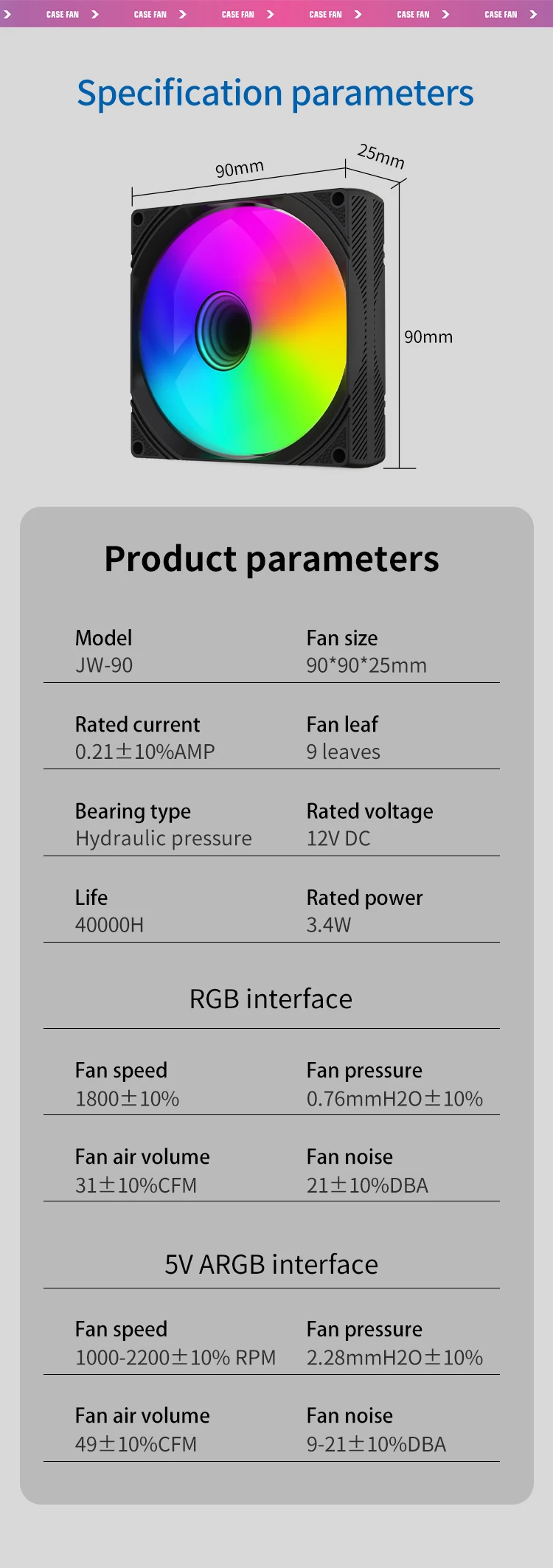 RGB 90MM Cooling Fans - Efficient CPU Coolers for Gaming