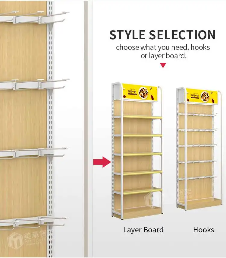 Metal Steel Commercial Supermarket Gondola Shelving Single Surface ...