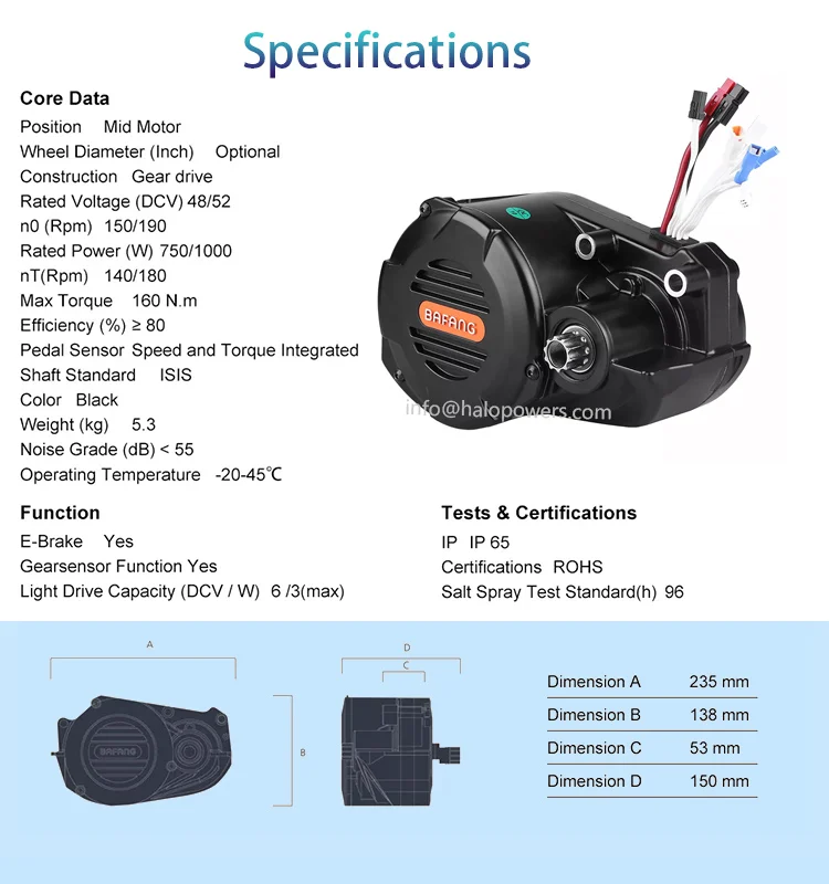 Bafang Ultra G510 M620 Bafang 1000w 160n.m Bafang Mid Drive Motor Kit ...