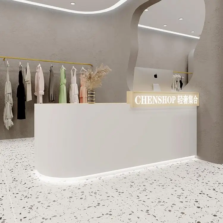 Clothing Store Cashier Reception Desk Modern Boutique Retail Checkout ...