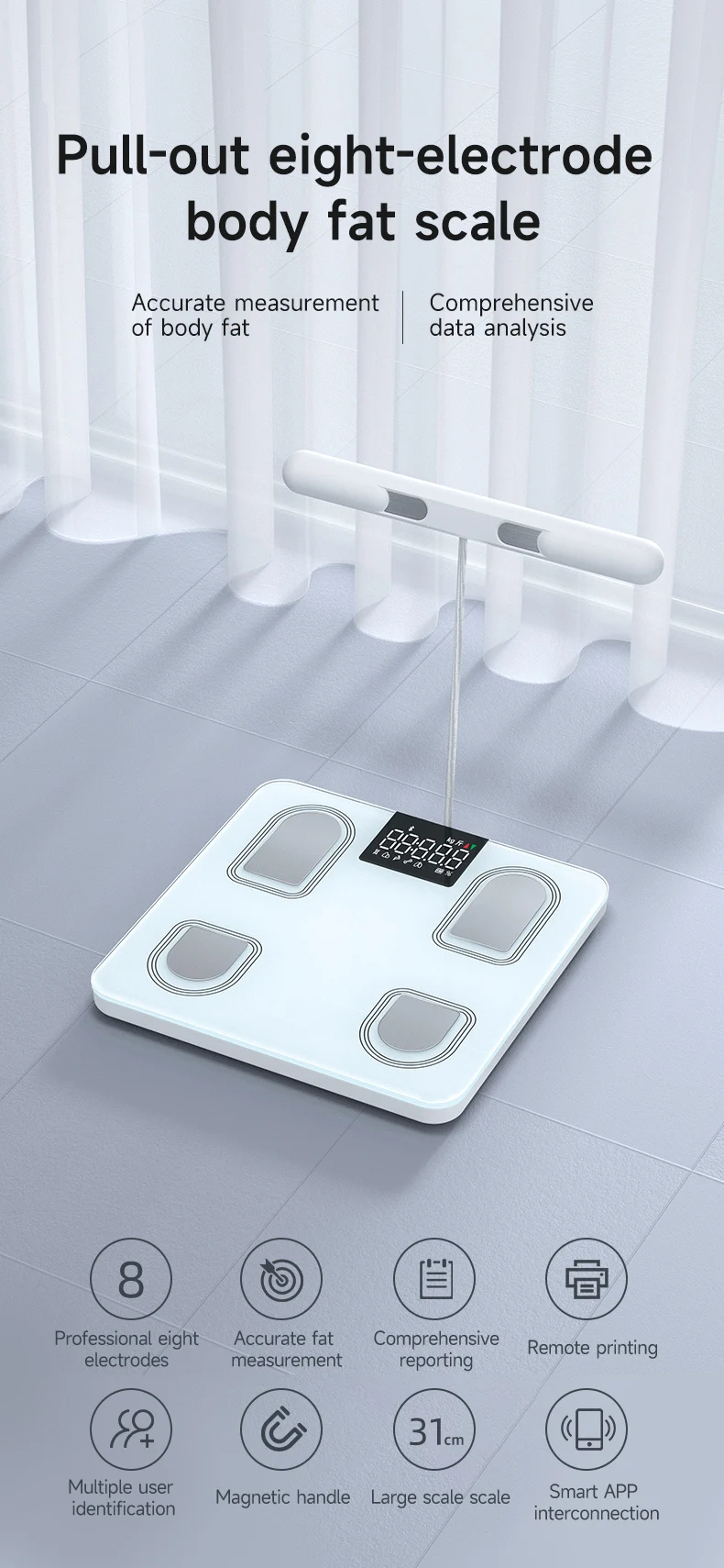Oem Eight-electrode Weight Scale Body Fat Bluetooth Digital Bmi ...