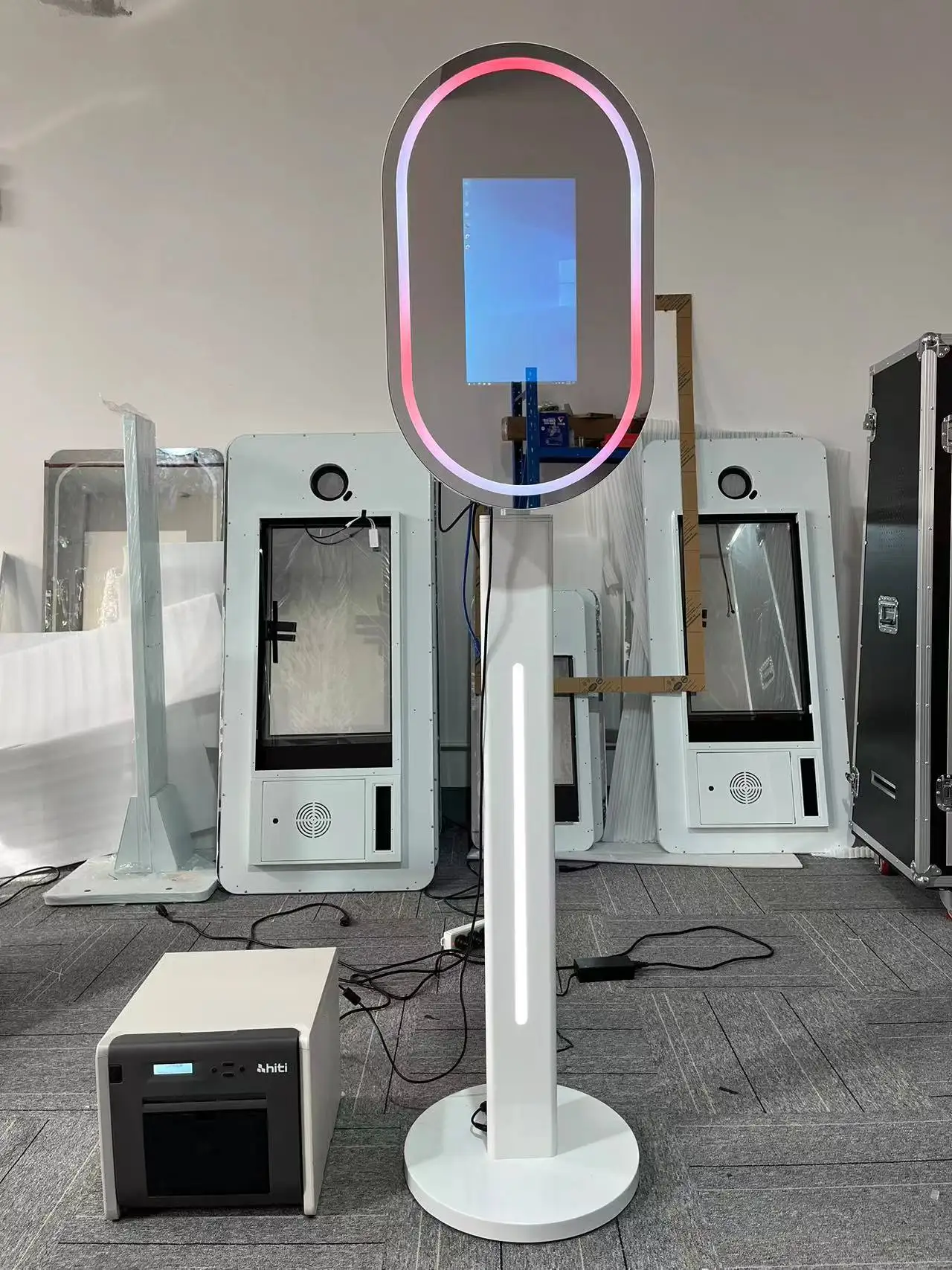 2024 Beauty Picture Portable Selfie Photobooth Magic Mirror Photo Booth Machine Touch Screen Led ...