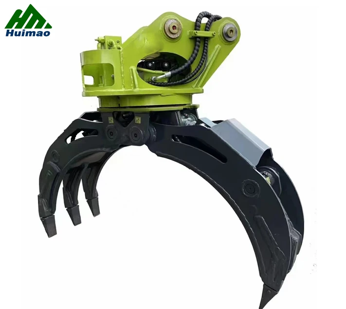 Engineering And Construction Works Excavator Or Skid Steer Forestry Hydraulic Mode Grapple ...