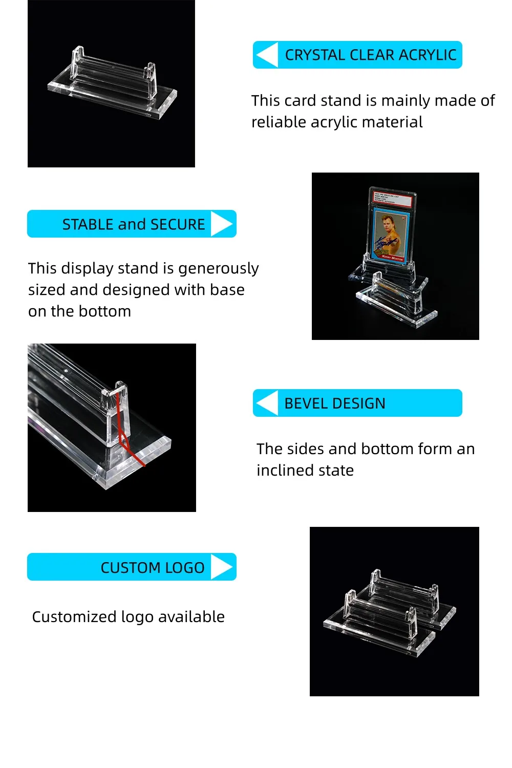 New Arrival Premium Acrylic Universal Graded Card Stand Crystal Clear ...