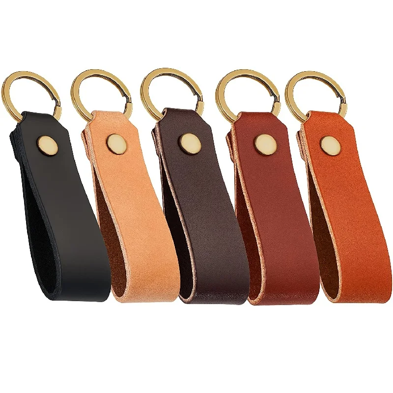 Custom Logo PU Leather Keychains Tag Fashion PU Leather Key Chain ...