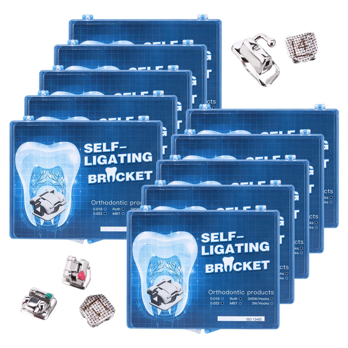 20PS Dental Material Orthodontic Bracket Braces with 8PS Dental Buccal ...