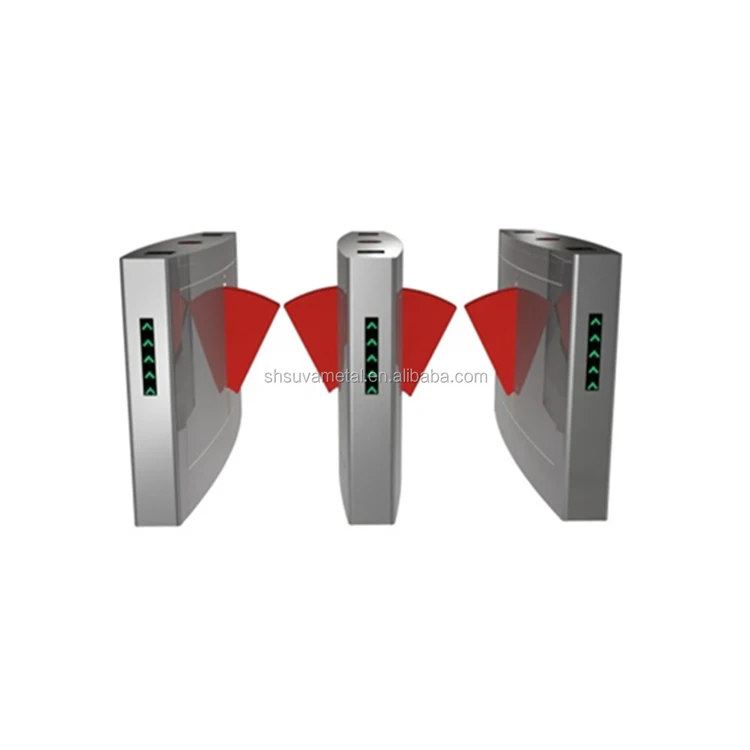 2-lane Rfid Automatic Flap Wing Turnstile Barrier Gate Control System ...