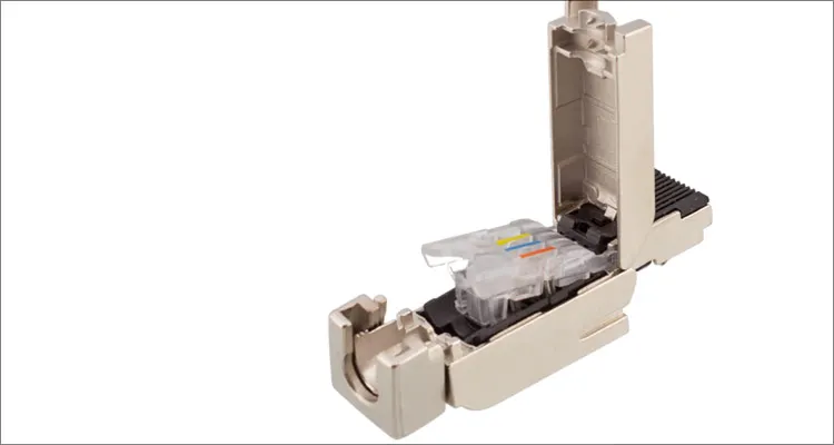 Ethernet RJ45 Push Pull Metal Straight Industrial Connector