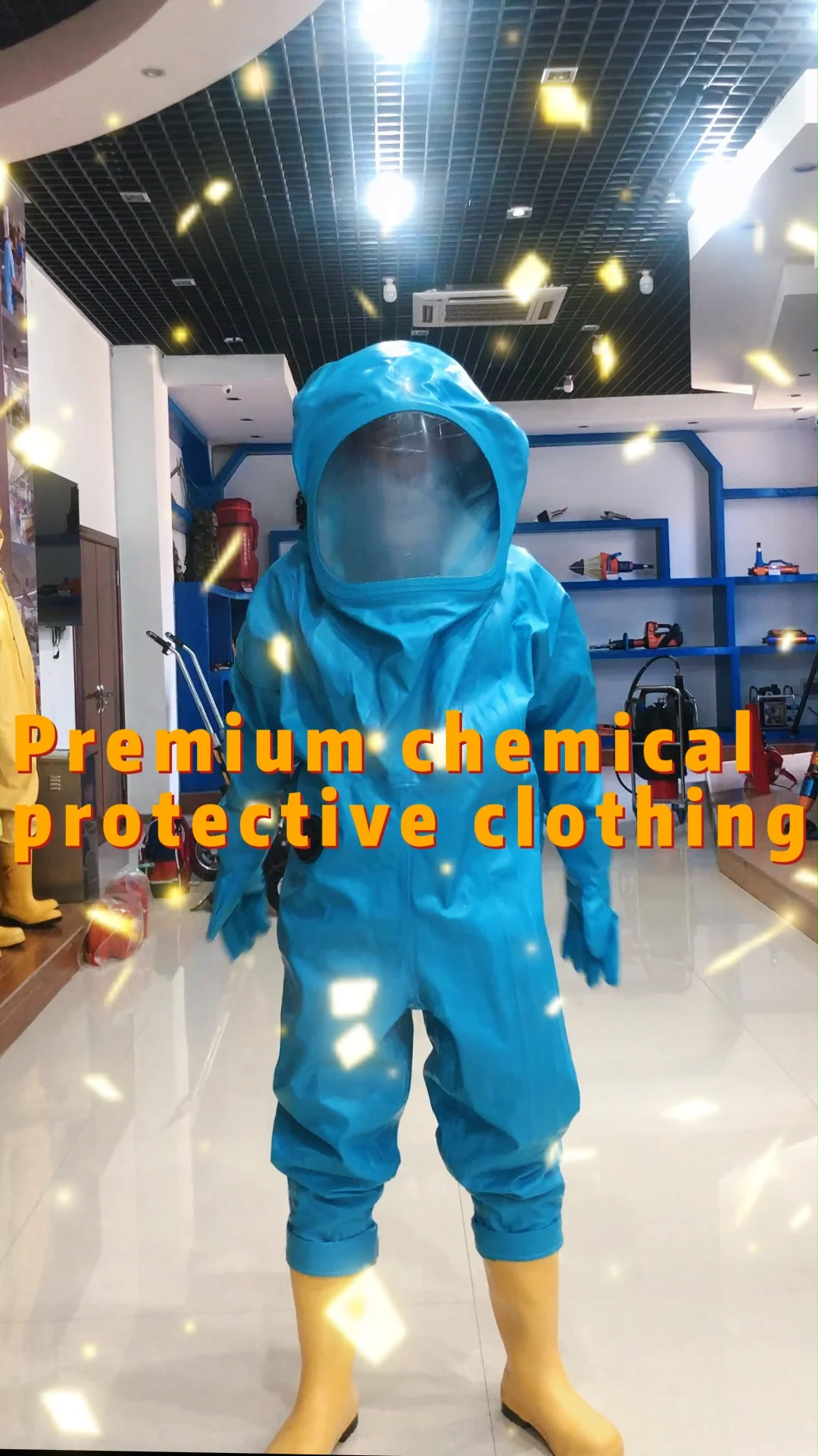 Heavy Duty Chemical Proof Suit Hazmat Gas Tight Pvc Chemical Protective ...