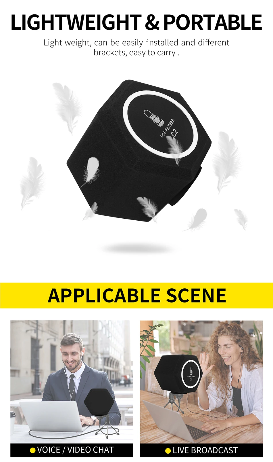 C2 Studio Recording Wired Mic Isolation Shield Windscreen Anti-P OP Microphone Filter| Alibaba.com