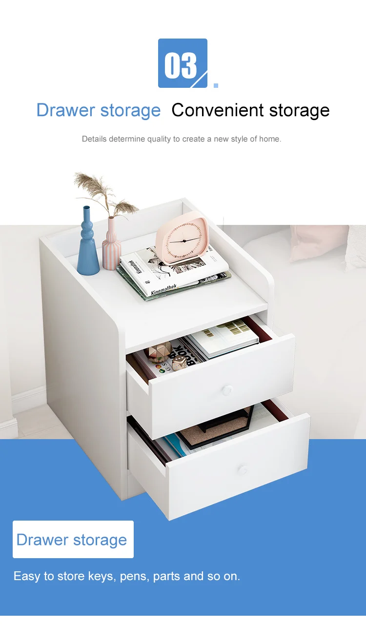 Custom Wholesale Drawer Bedside Table Multi-purpose Movable Bedside ...