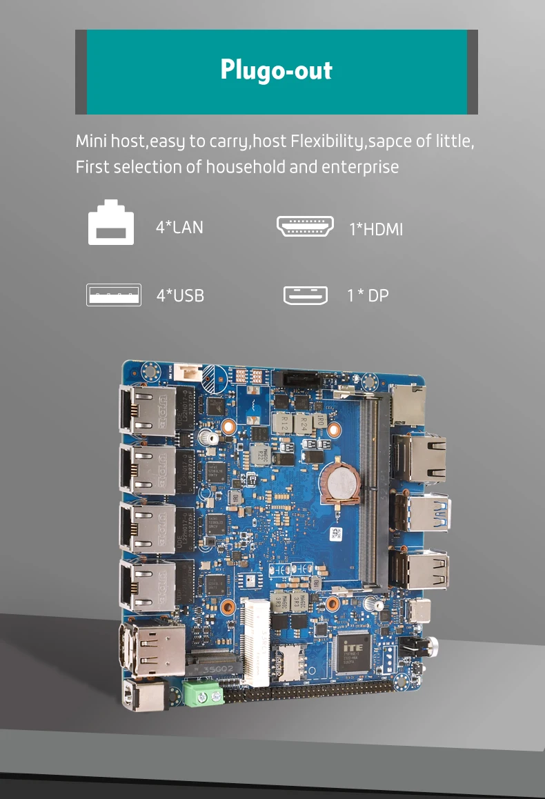 Pico-itx 12v Mini Pc Motherboard N100 4 Lan Poe Router Motherboard Mini Itx 4 Ethernet Ports ...