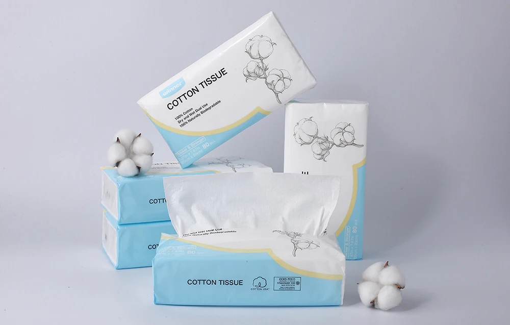 Winner Oem 100% Coton Tissue Non Woven Eco Friendly Disposable Natural ...