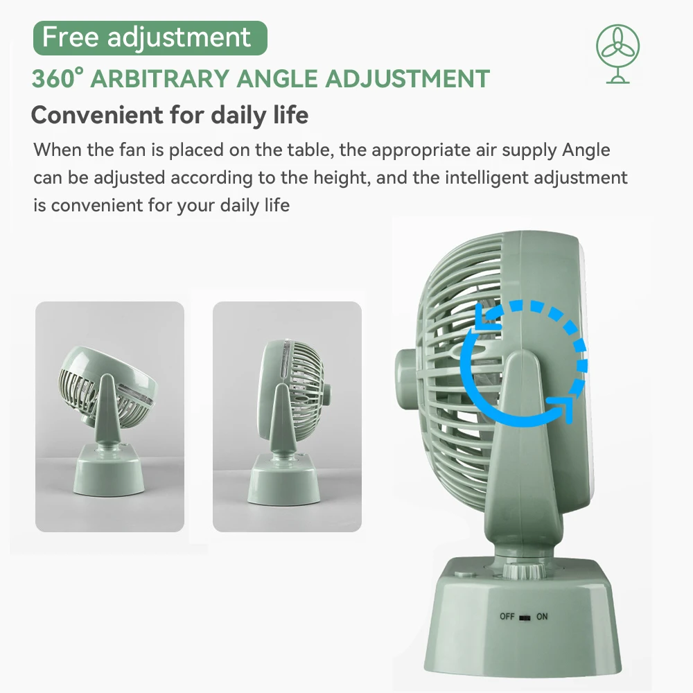 Automatic Shaking Of Head 3 Speed Strong Wind Portable Usb Powered ...