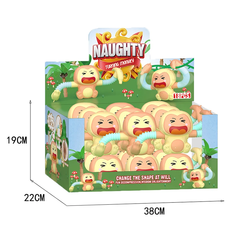 Children Mini Rollover Monkey Pop Tube Toys Stress Relief Pop Tubes ...