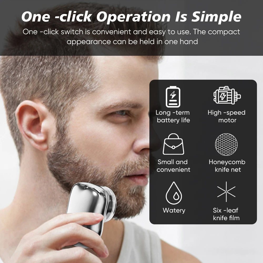 2024 Mini Shaving Machine for Men - Portable Electric Shaver