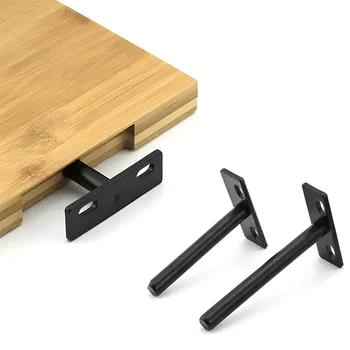 Custom Heavy Duty Triangle Twisted Wall Shelf Bracket Black Metal ...