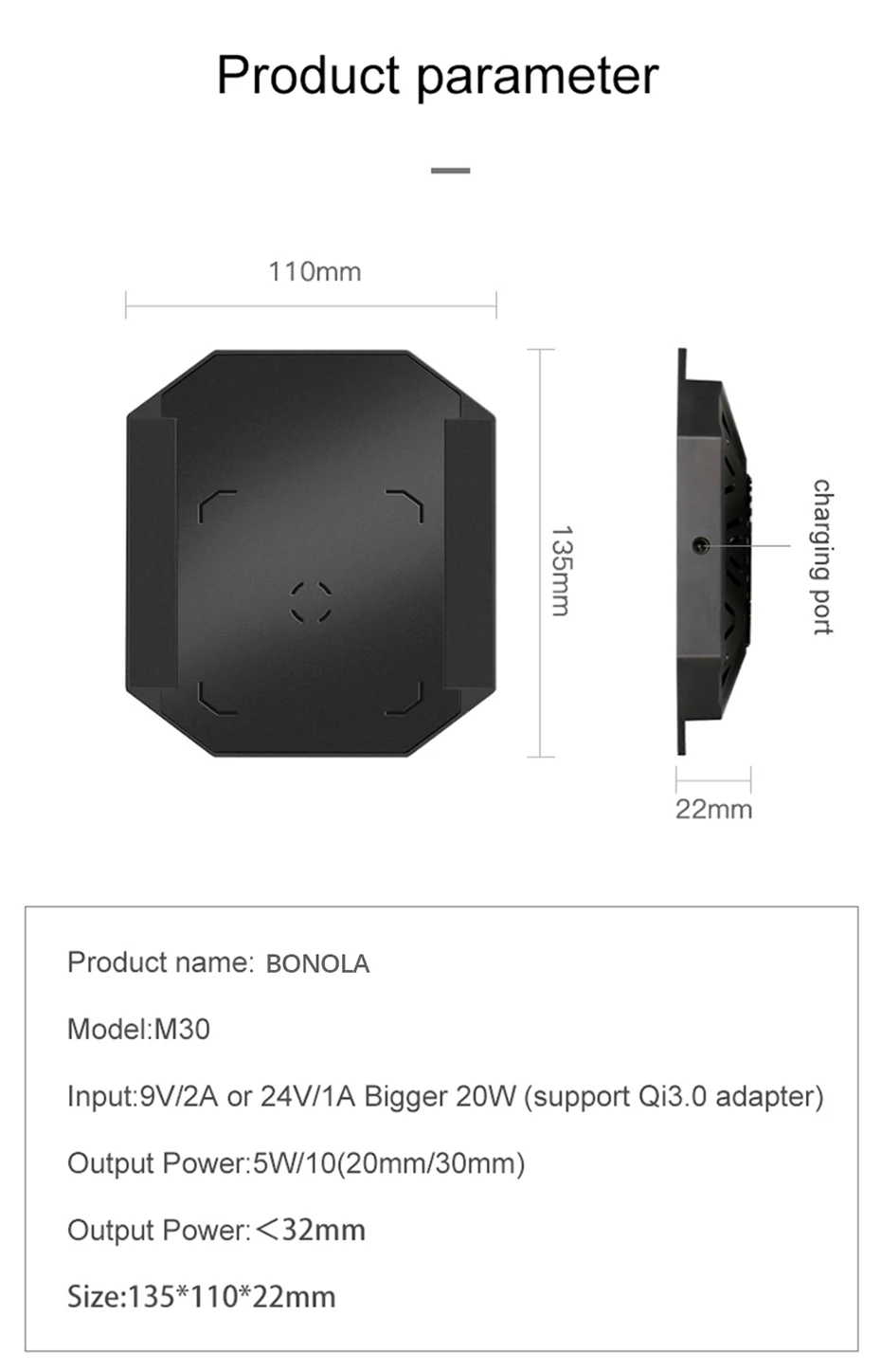 30mm Ultra Long Range Hidden Wireless Charger for Cell Phones