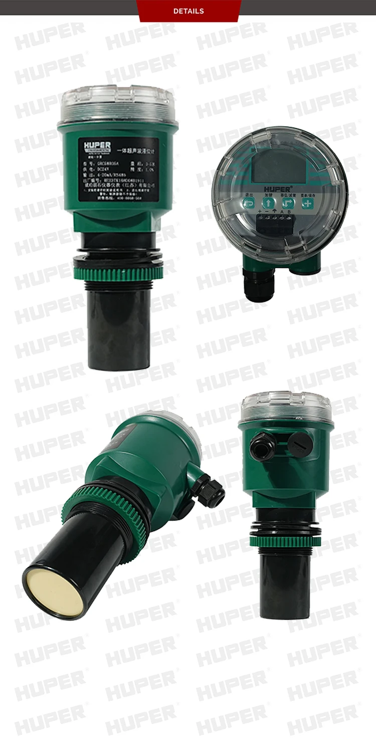 Huper Digital Water Tank Level Meter Ultrasonic Level Sensor M18 Sludge ...