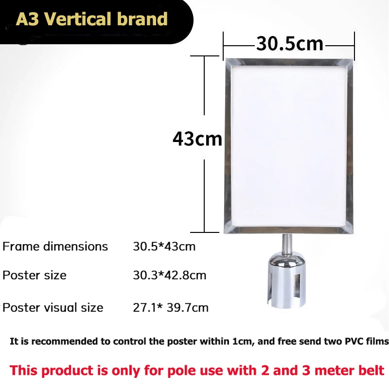 201 Stainless Steel A4 Horizontal/Vertical Sign Stainless Steel Chrome ...