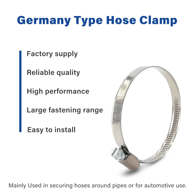 German Type Hose Clamp Adjustable Clip 201 304 Automotive Stainless ...