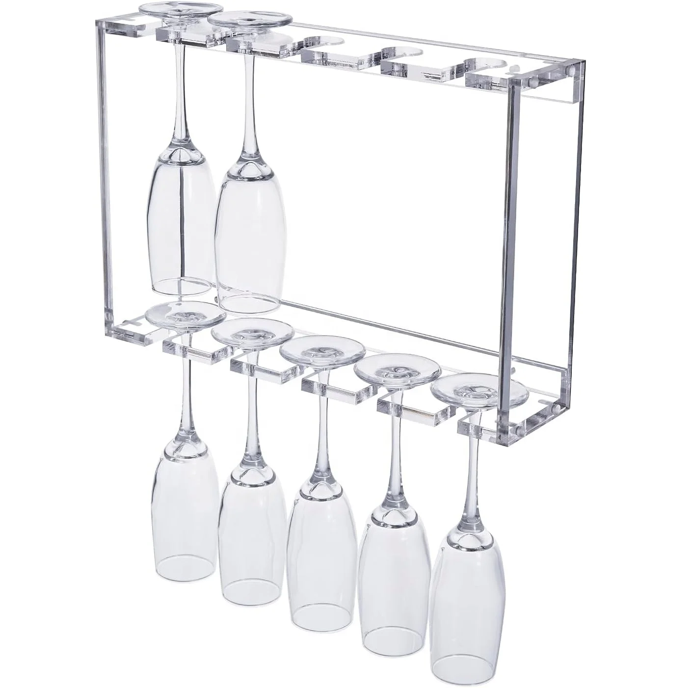 2 Tier Modern Premium Clear Acrylic Champagne Flute Holder