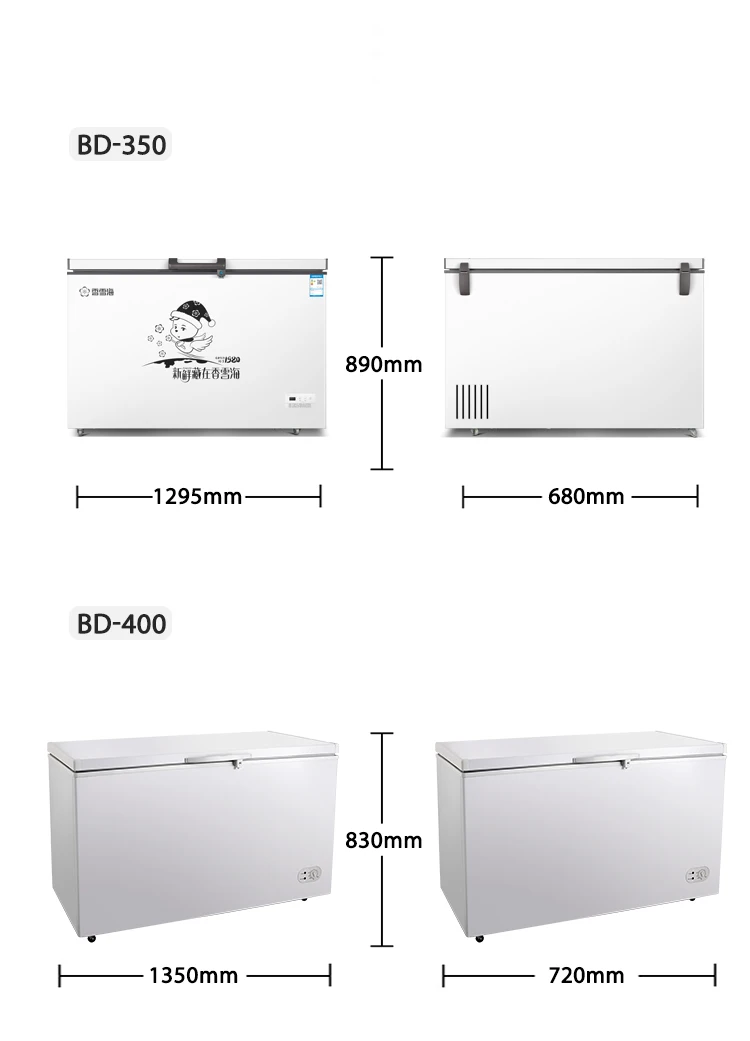 BD-400 CE Approved Top Open Single Door Deep Chest Freezer