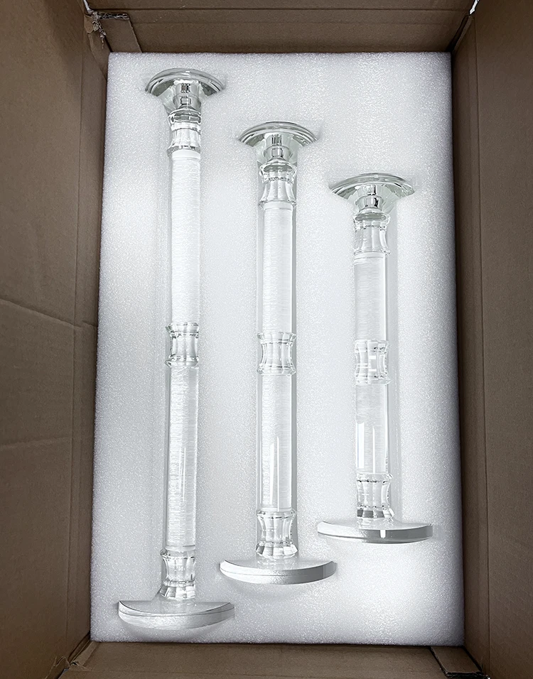 Cylindrical Crystal Clear Glass Chimney Tea Light Candle Holder ...