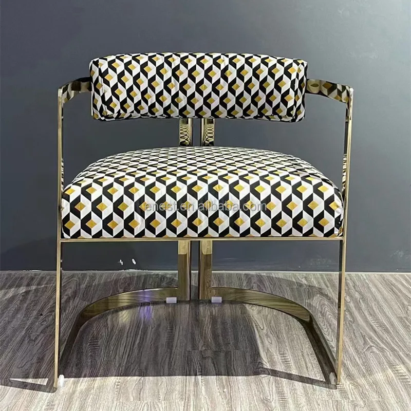 Modern Gold Stainless Steel Frame Armchair Luxury Velvet Fabric Hotel ...
