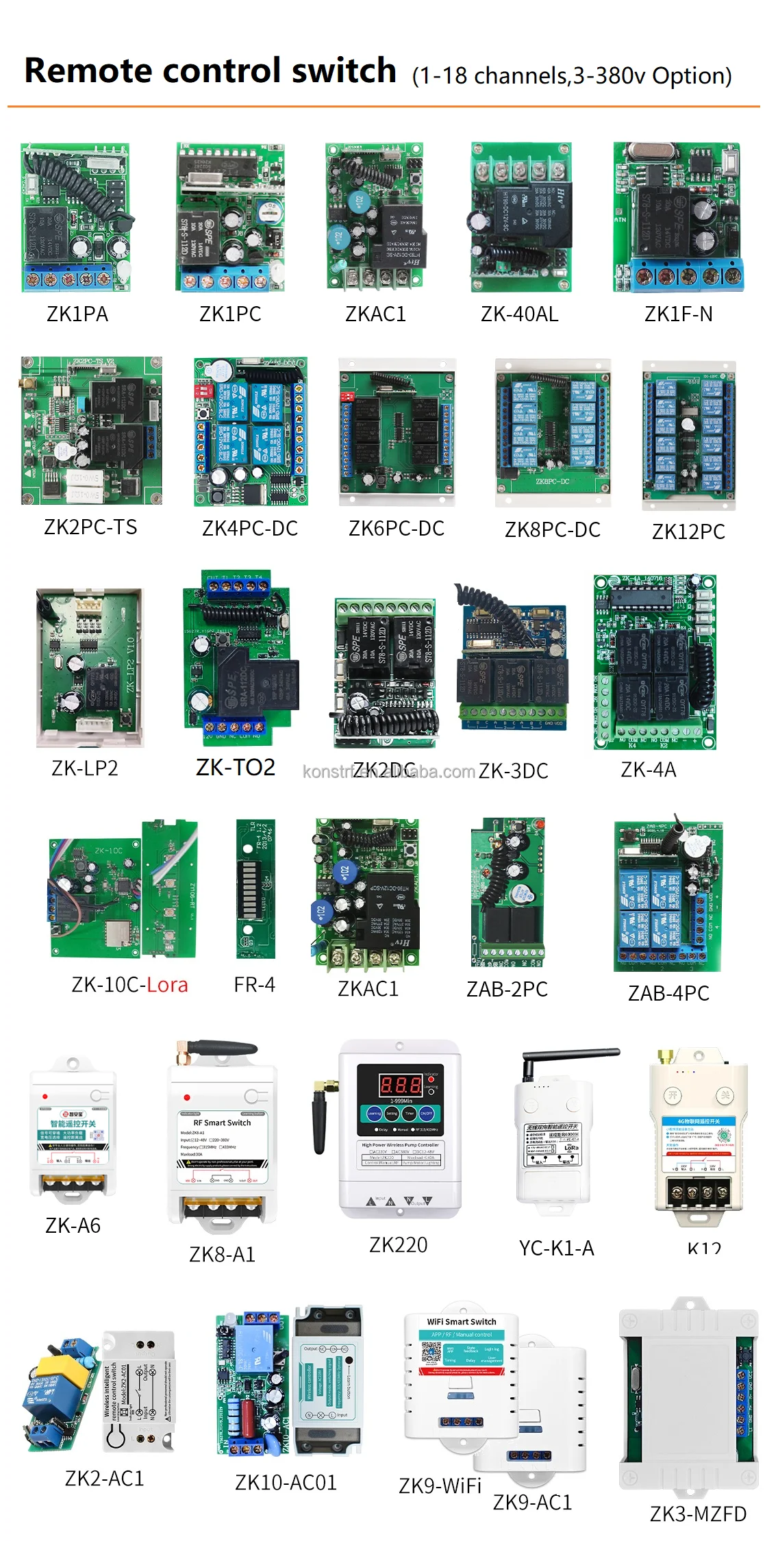 KONST 5-Keys Digital Display Wireless Remote Control Set Automatic ...