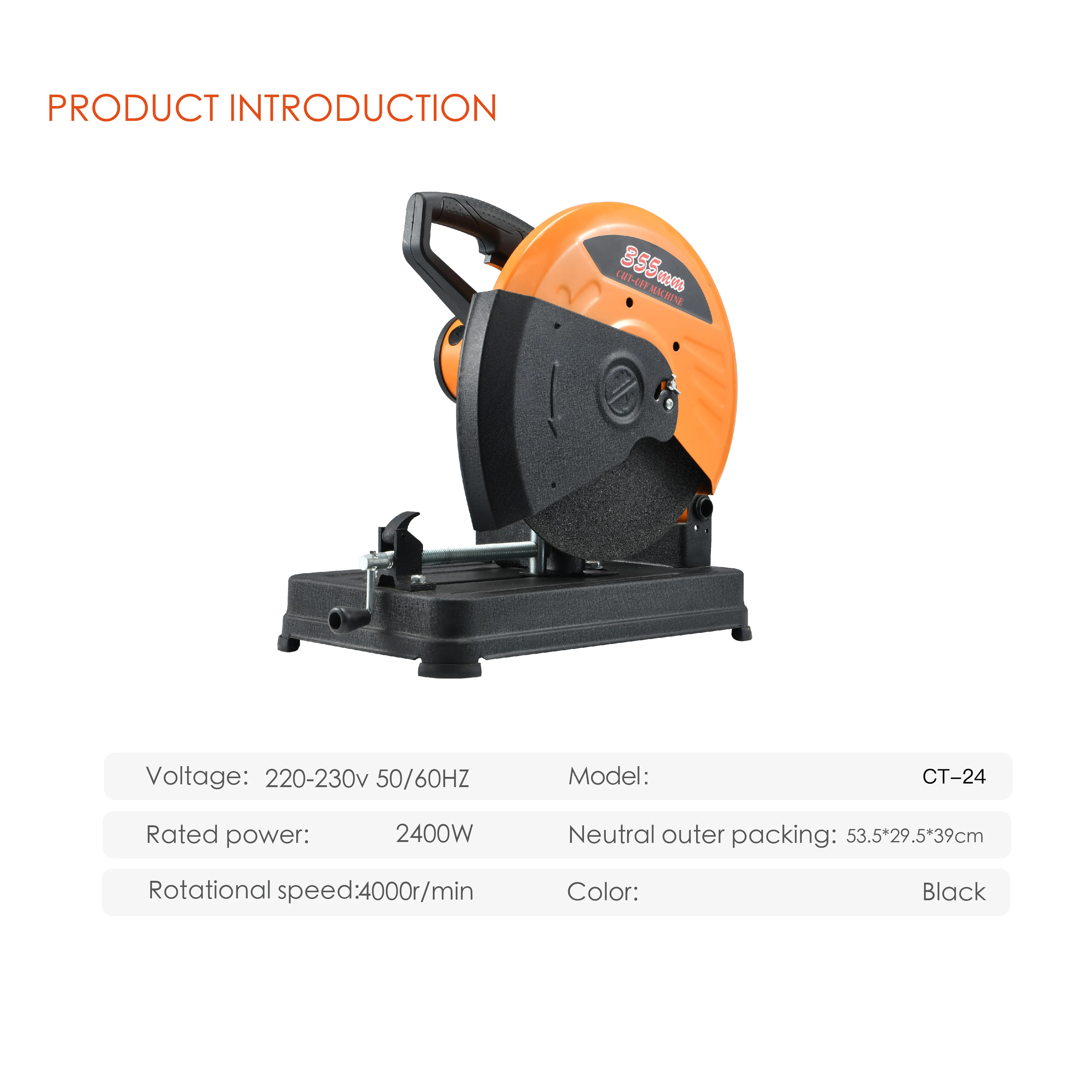 2400w Steel Cut Off Machine Metal Stainless Cutting Saw 355mm Abrasive ...