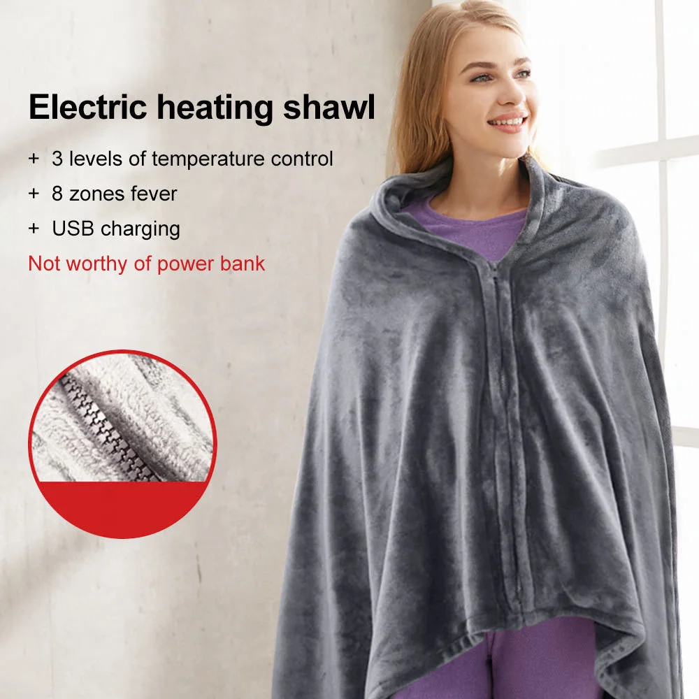 Wearable Heating Throw Blanket - 3 Gears Adjustable Warmth