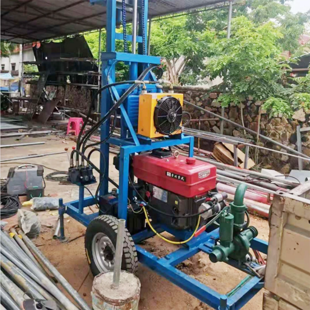 150m Deep Diesel Hydraulic Drilling Rig Mountain Crawler Rock Water ...