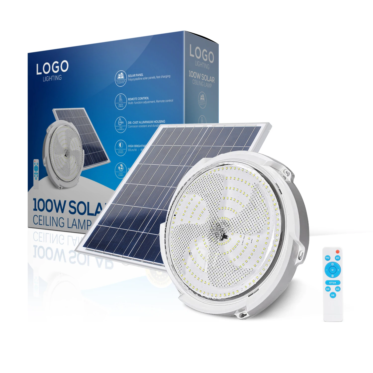 Surface Mount 100w 200w 300w 400w 500w Round Shell Indoor Led Solar ...