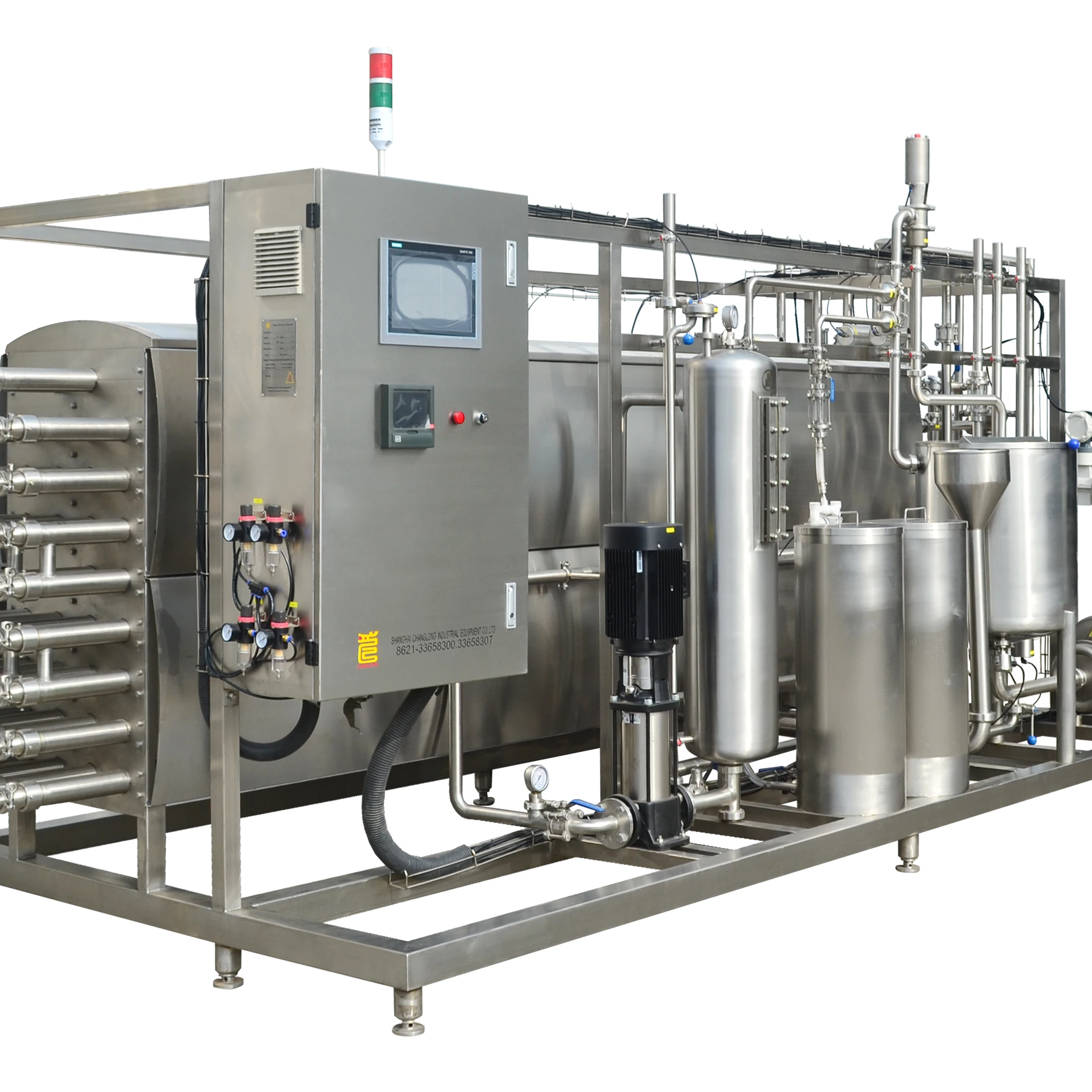 Tubular Pasteurizer UHT Pasteurization 1000L Milk Production Line Dairy Milk Processing Plant ...