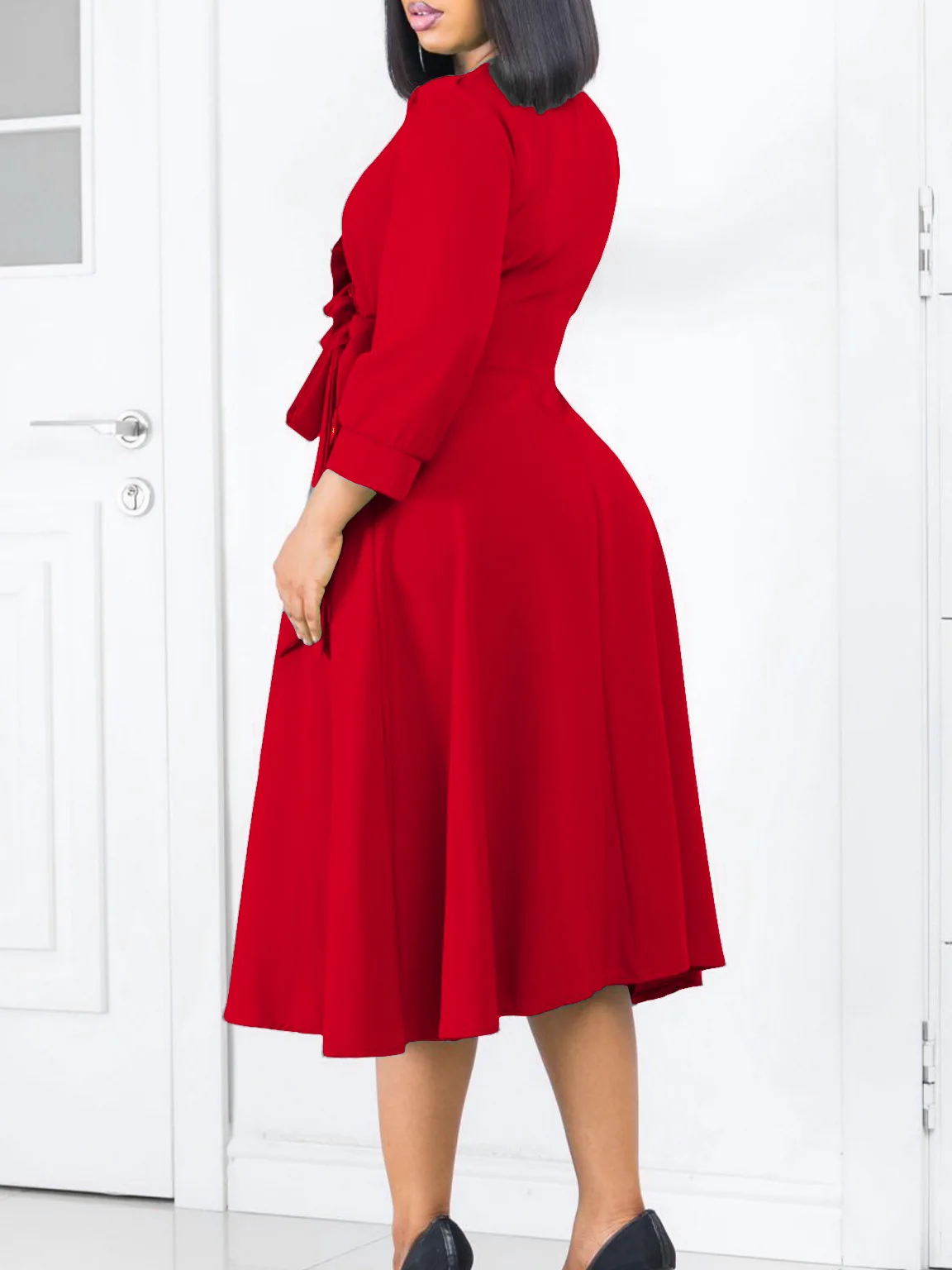 Plus Size Career Official Dresses for Ladies Women Office Wear Business ...