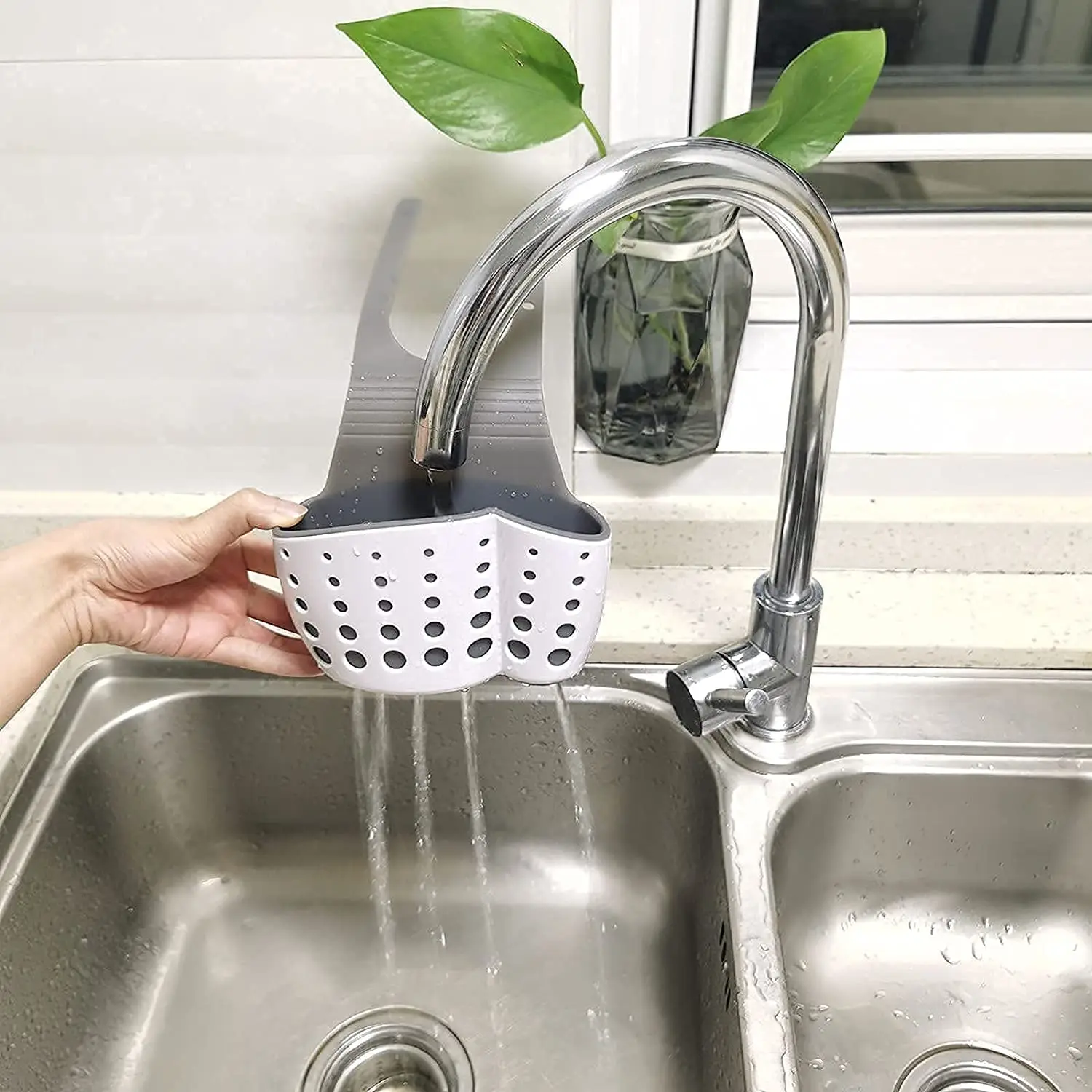 Supply Kitchen Sink Shelf Soap Sponge Drain Rack Holder Basket Storage ...