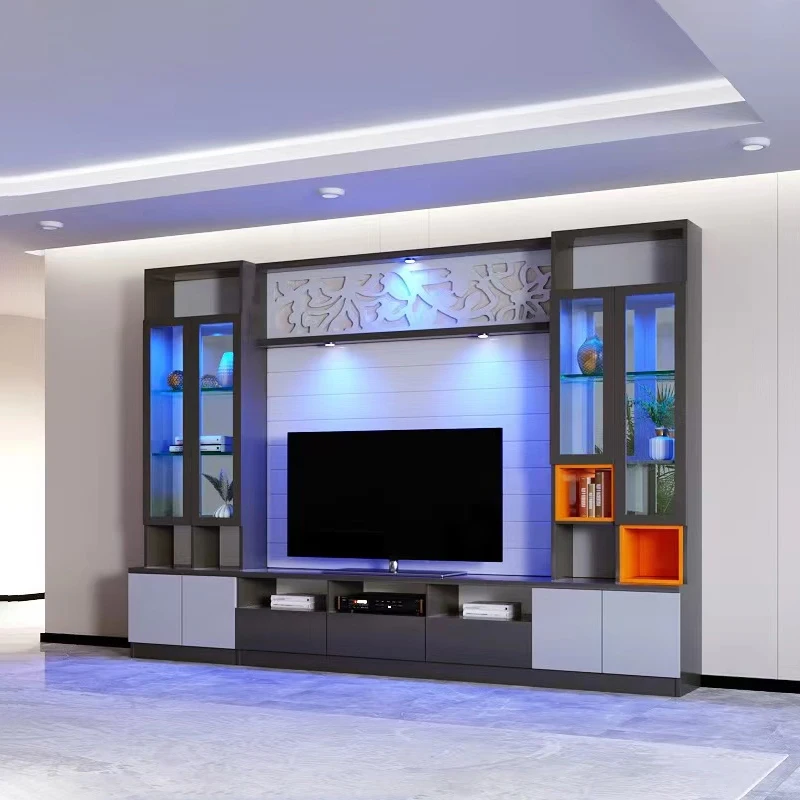 Modern Luxury Living Room Led Wall Unit Tv Cabinet Home Furniture New ...