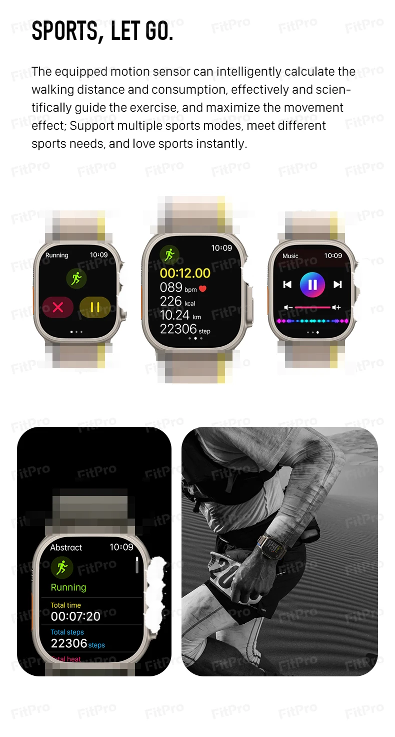 New Smart Watch T800 Ultra 49mm Sports Smartwatch 1.99 Inch Large ...