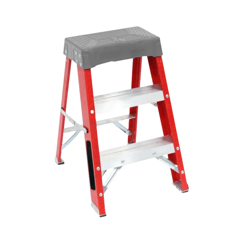 Industrial 2-Foot Fiberglass Step Stool Ladder 300-Pound Load Capacity ...