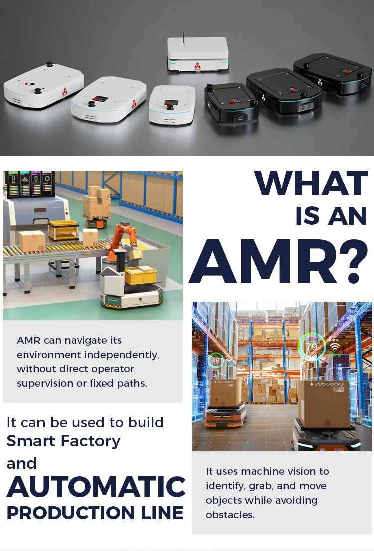 Autonomous Mobile AMR Robot 300kg Payload Laser Guided AGV