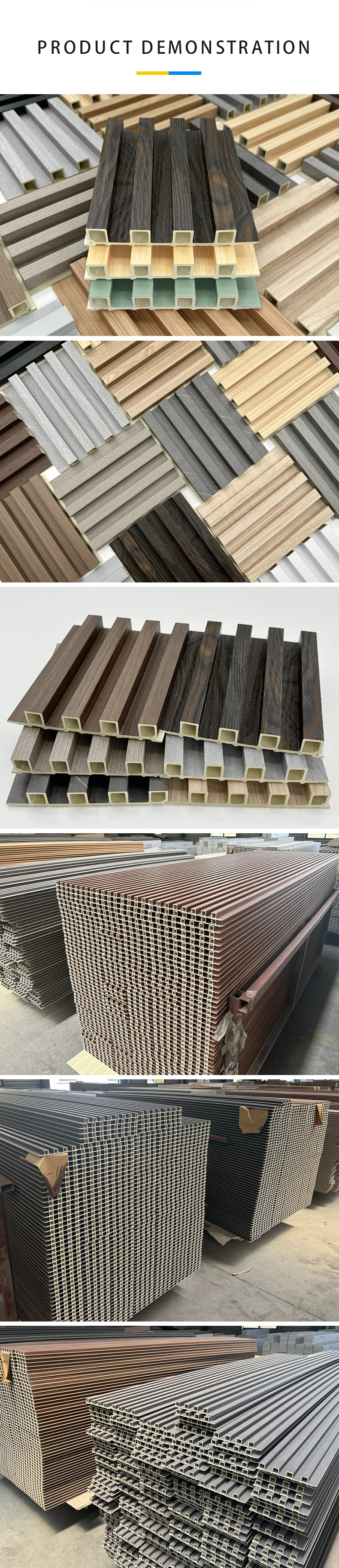 Factory Price WPC Fluted Wall Panel for Hotel Interior Decoration PVC ...