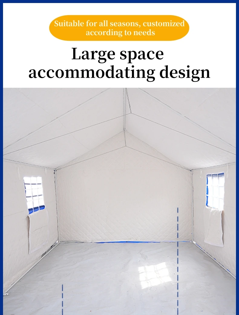 12 Square Meter Emergency Shelter Tent with Rooms, Waterproof Oxford ...