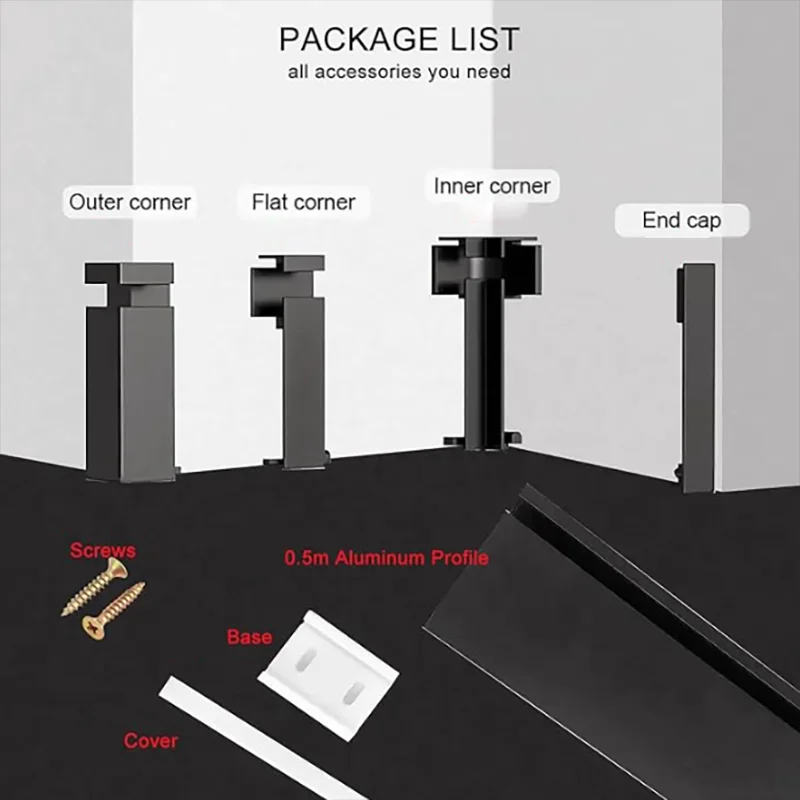 Anti-slip Strip Floor Boundary Trimming Light Skirting Board