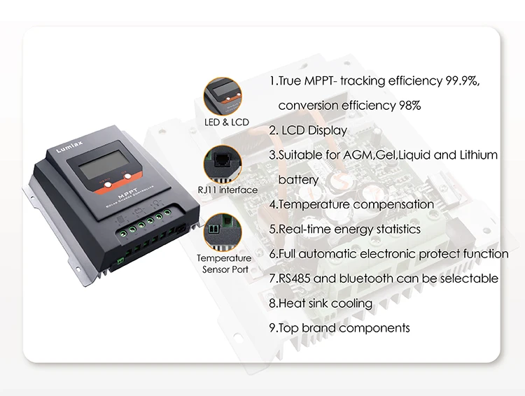 Lumiax 30A MPPT Solar Regulator - Efficient Charge Control