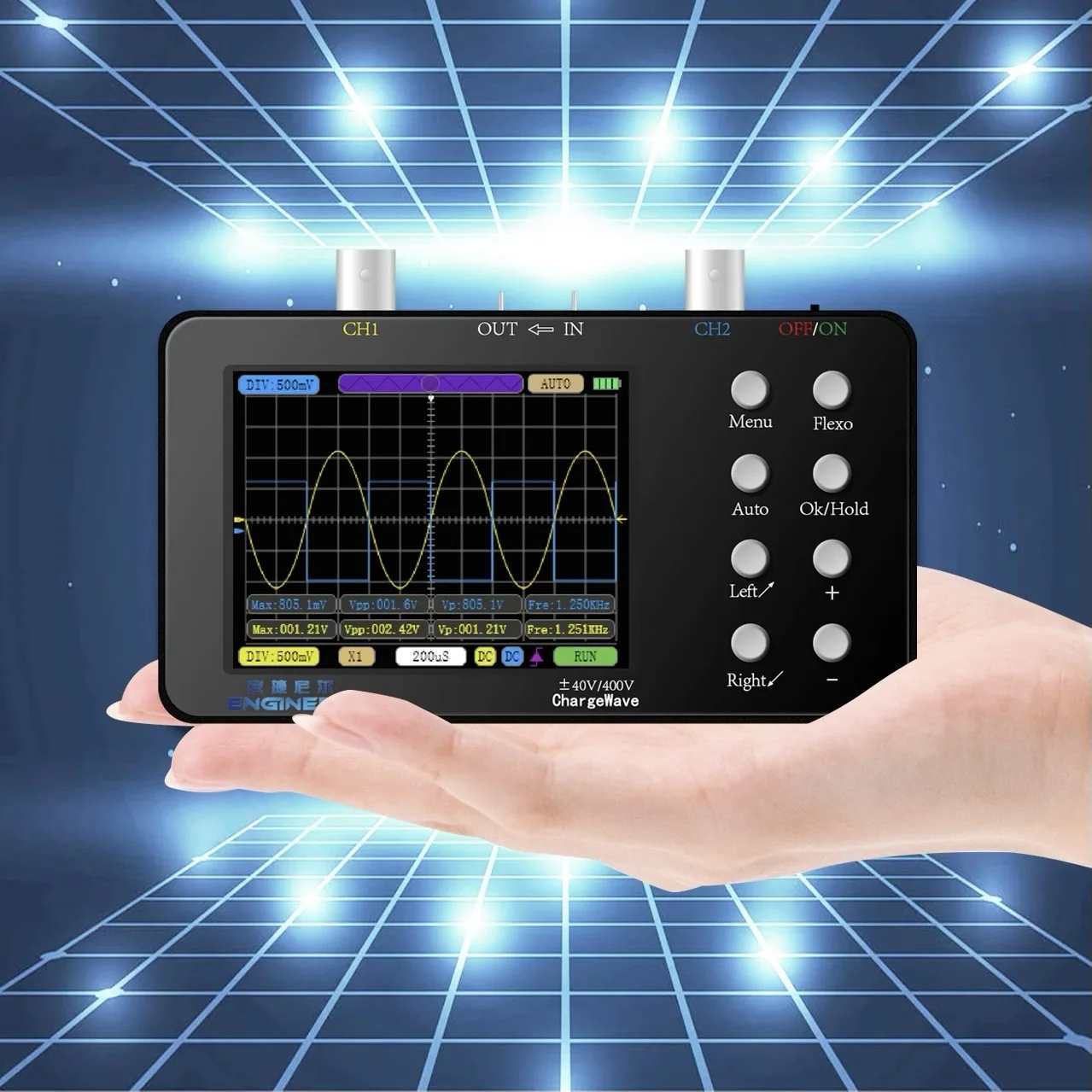 SCO2 Portable Dual-Channel Oscilloscope - 50M Sample Rate