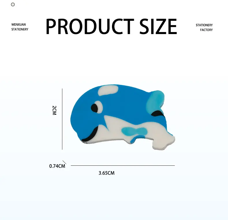 2D Cartoon Eraser Animal Eraser Dolphin Whale Color Colored Erasear for ...