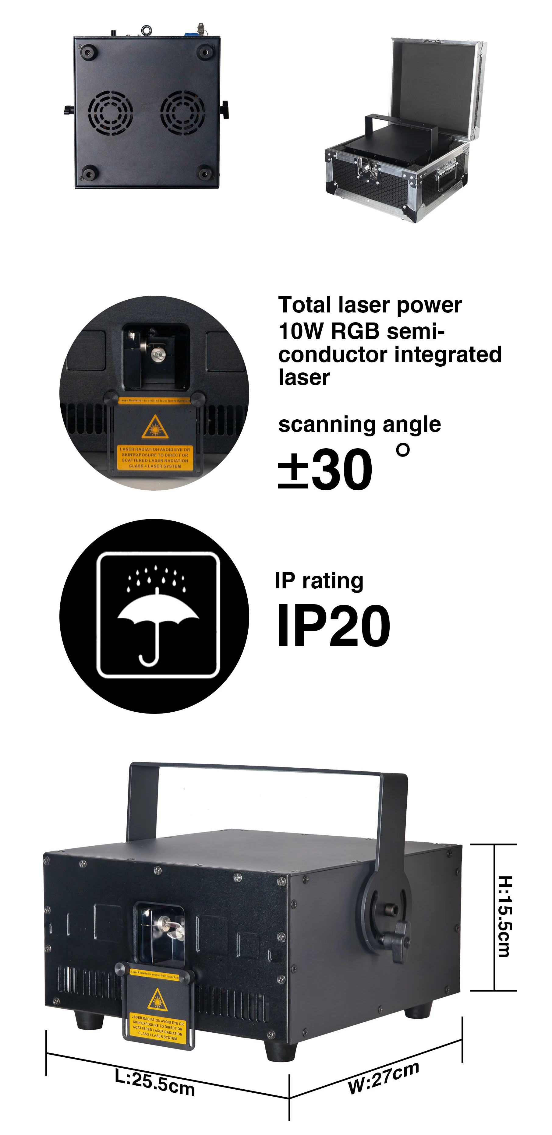 3W 5W 10W RGB Laser Lights - 50000 Hours Lifespan